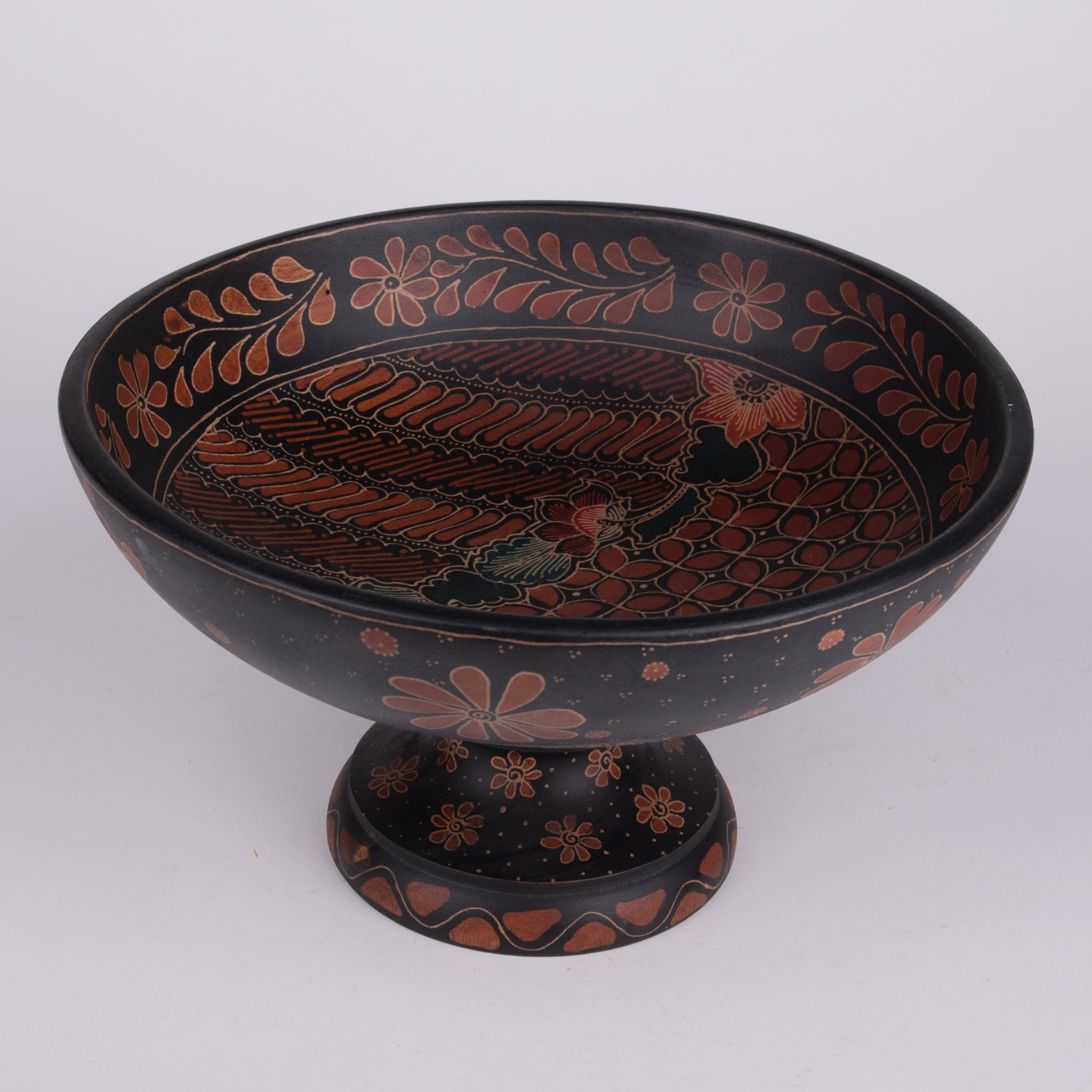 Wooden Batik Pedestal Bowl – From Bali to Us