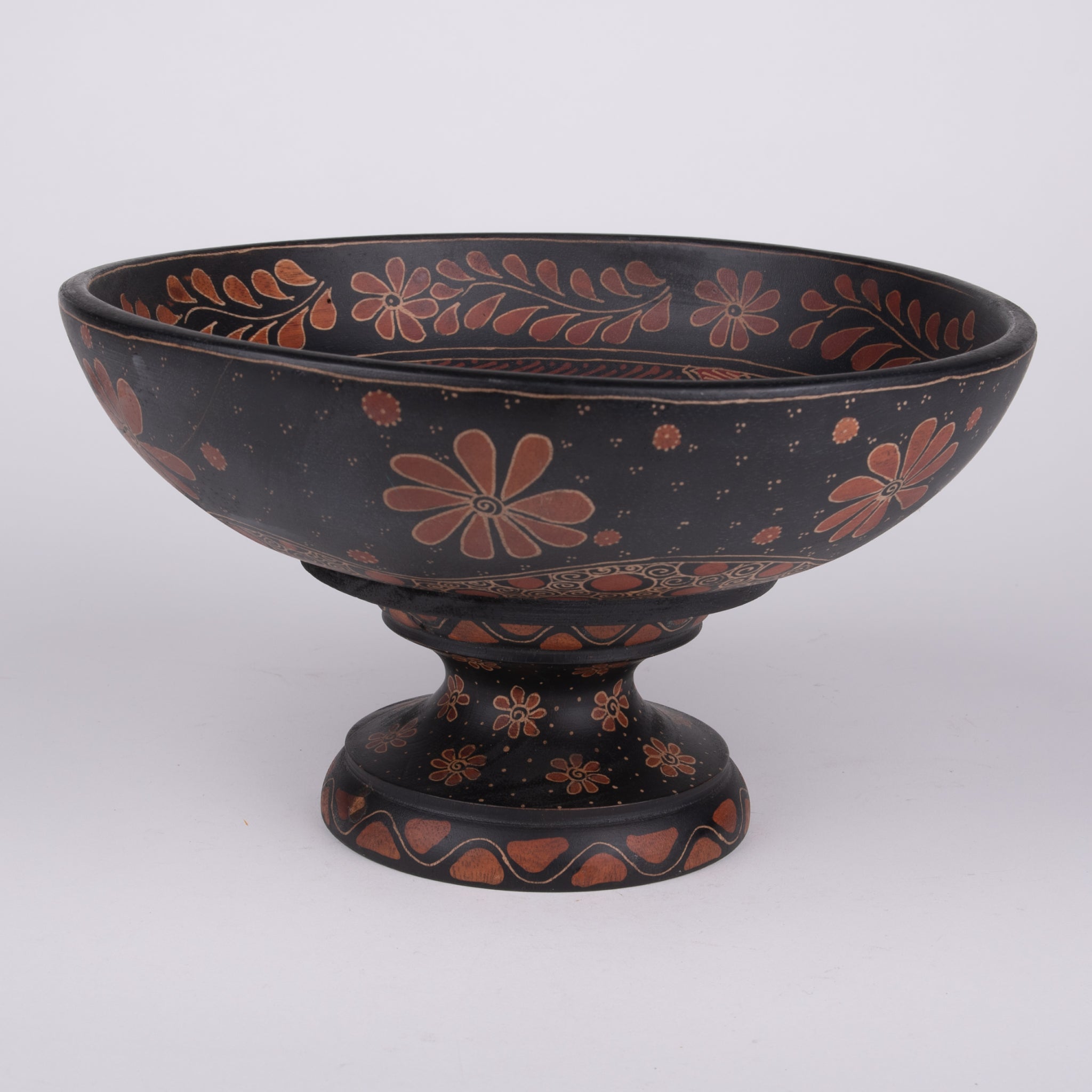 Wooden Batik Pedestal Bowl – From Bali to Us
