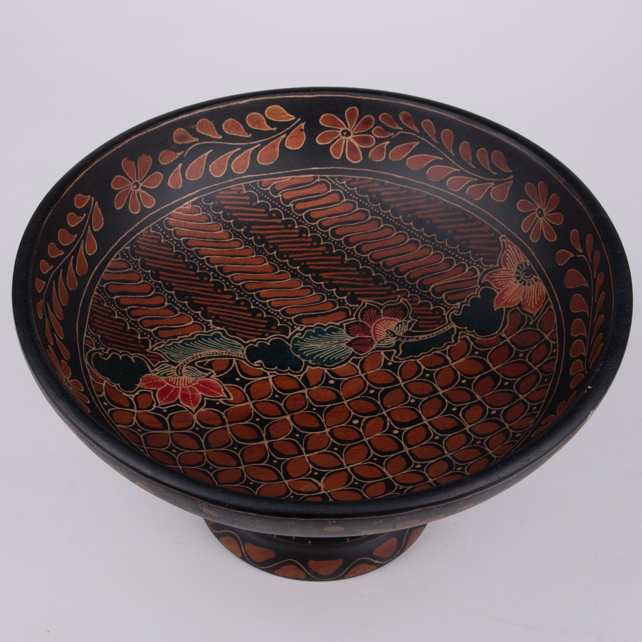 Wooden Batik Pedestal Bowl – From Bali to Us