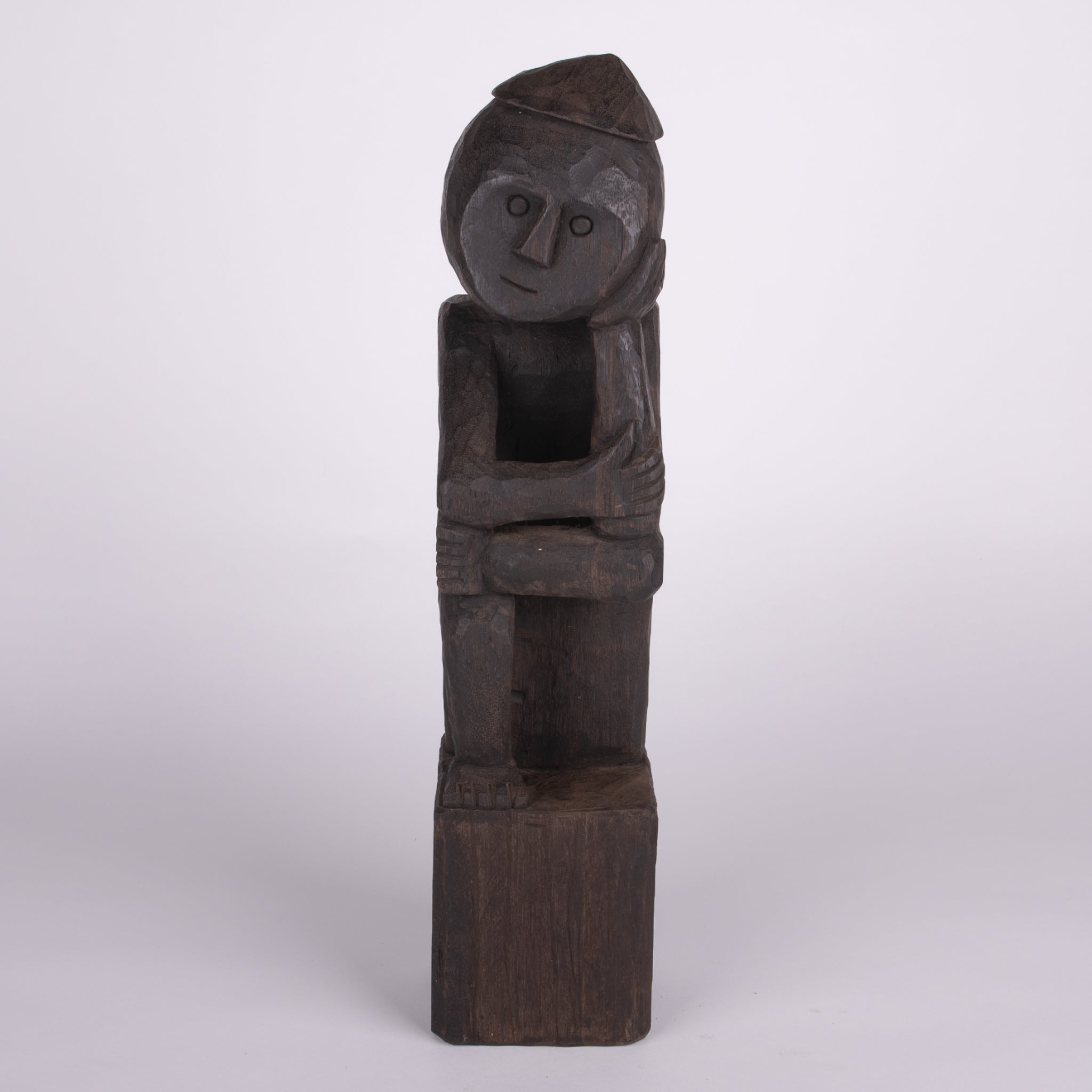 Primitive Thinking Man Carving Large – From Bali to Us