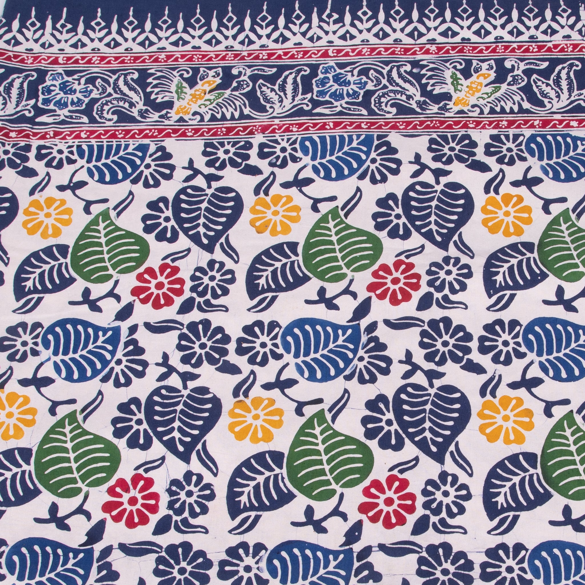 Large Batik Tablecloth - Navy & Colorful Flowers with Matching Napkins ...